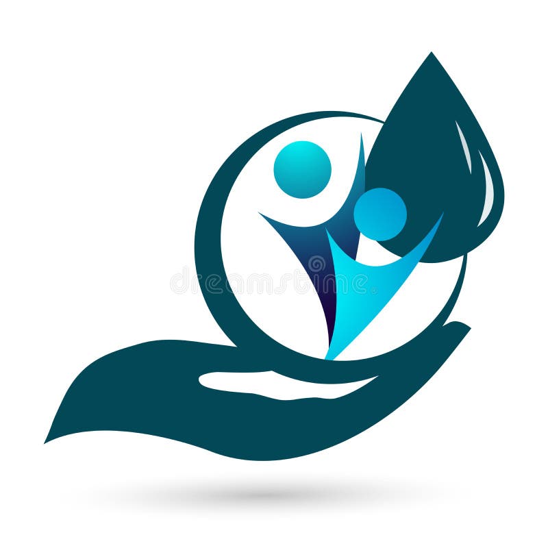 Globe Water Drop Save Logo Concept of Water Drop with World Save Earth ...