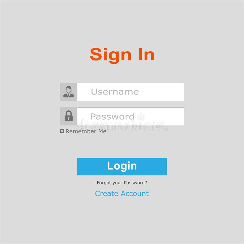 User Login Portal in Vector File Stock Illustration - Illustration of ...