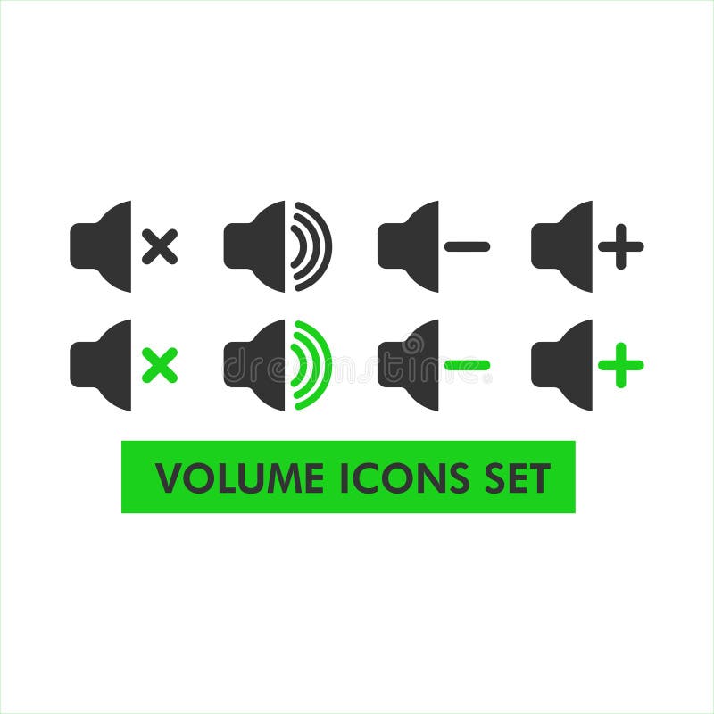 Volume Icons Set in Vector File Stock Vector - Illustration of sign ...