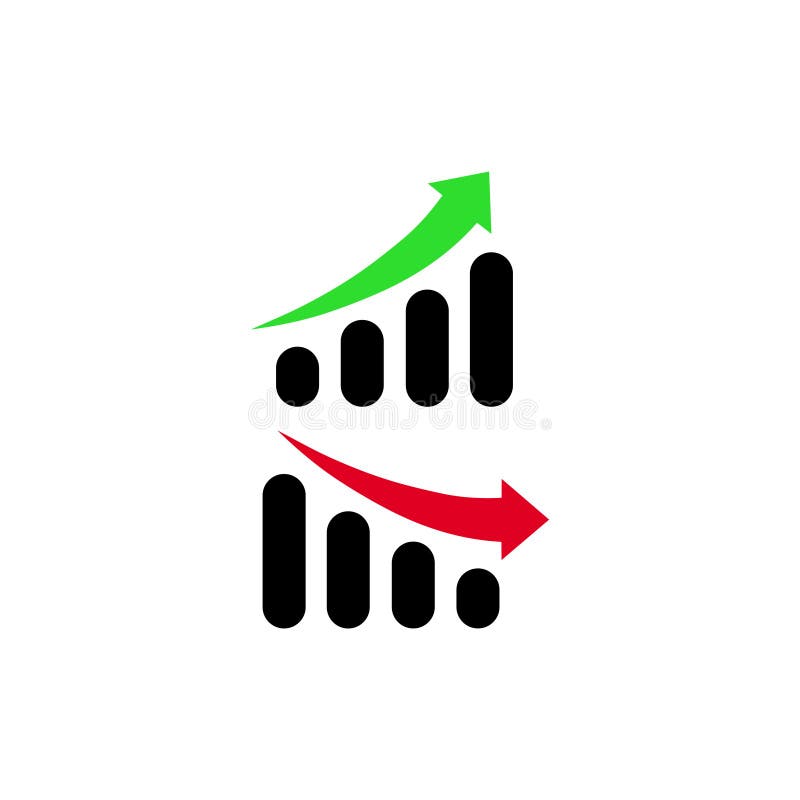 Graph Up and Down Sign in Vector File Stock Vector - Illustration of ...