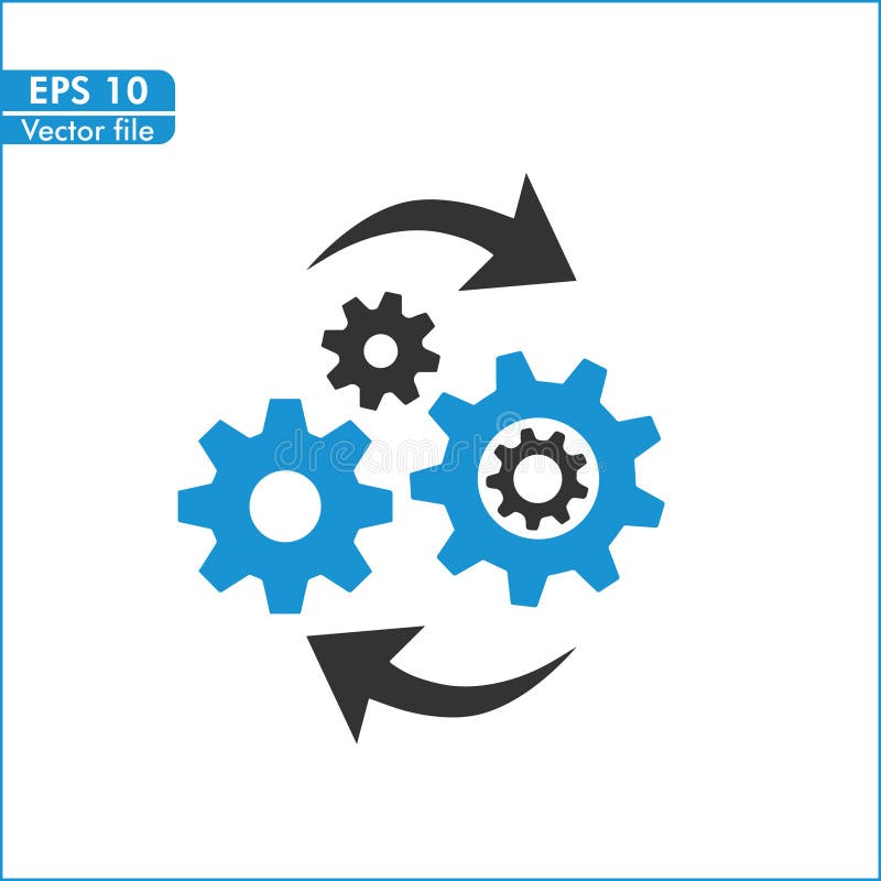 Gears Sign Simple Icon on Background Stock Vector - Illustration of ...