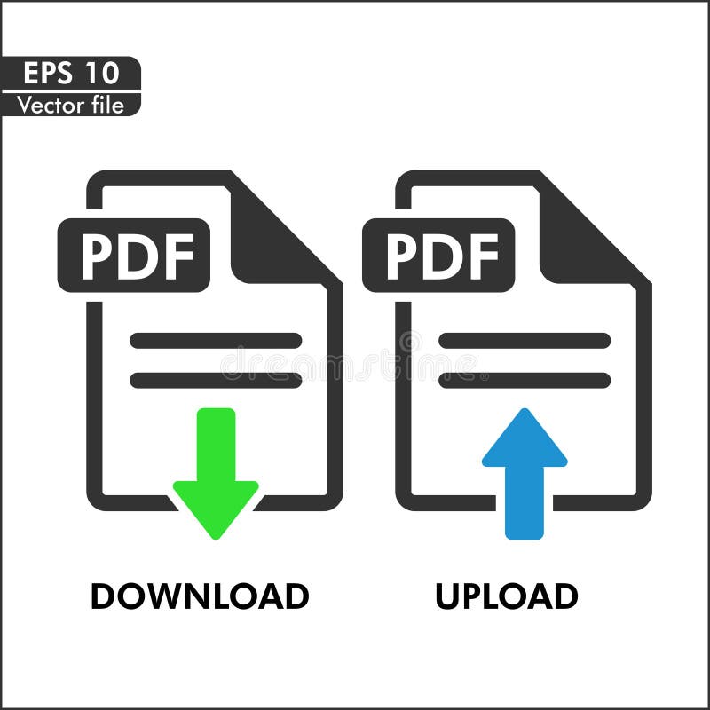 PDF Download Icon for Website Stock Illustration - Illustration of ...