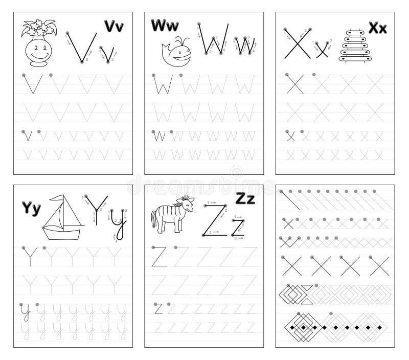 Line Letters Alphabet Set, Part 2 Stock Vector - Illustration of ...