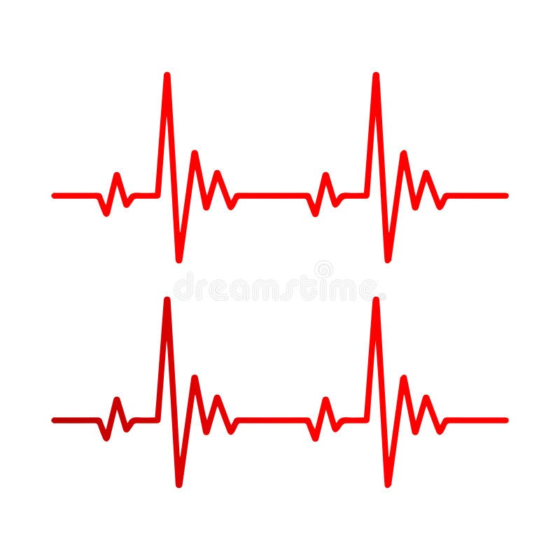 ECG in Vector File Red Color Stock Vector - Illustration of healthy ...