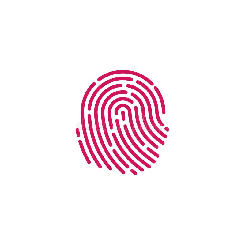 Set Of Circle Fingerprint Icons Design For App. Finger Print Flat Scan ...