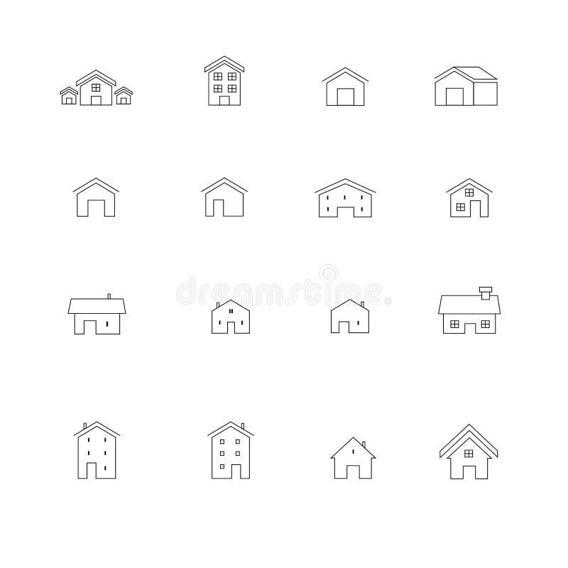 Home and House Design Icons Set Illustration Stock Vector ...