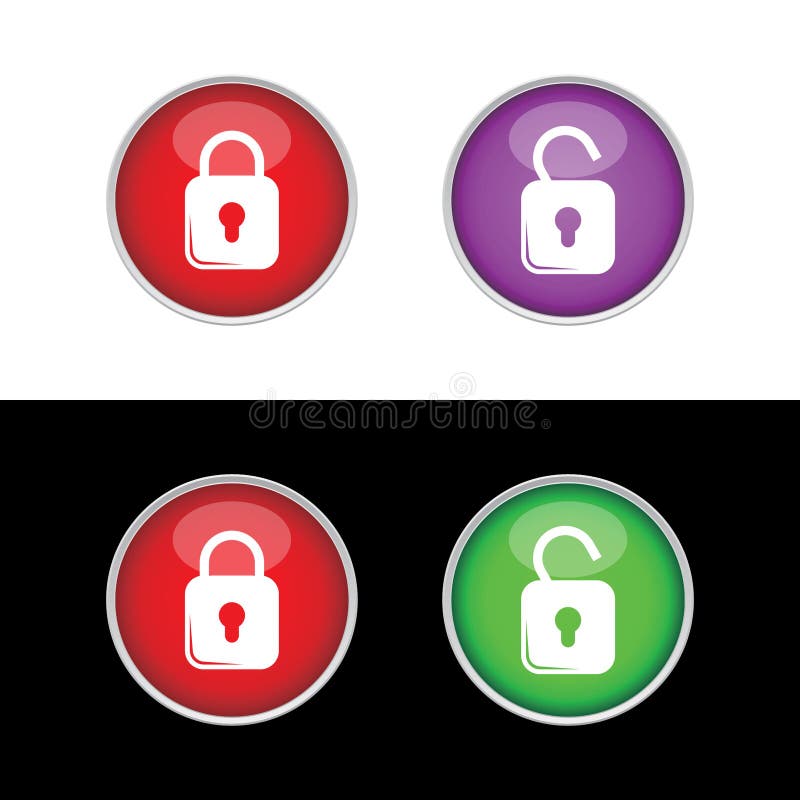 Lock Icon Design Vector, Icon for Closed and Open Stock Vector ...