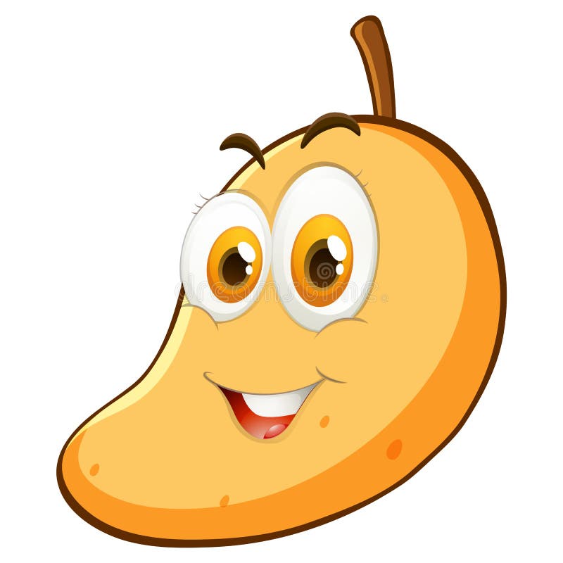 Funny Yellow Mango Cartoon stock illustration. Illustration of cartoon ...