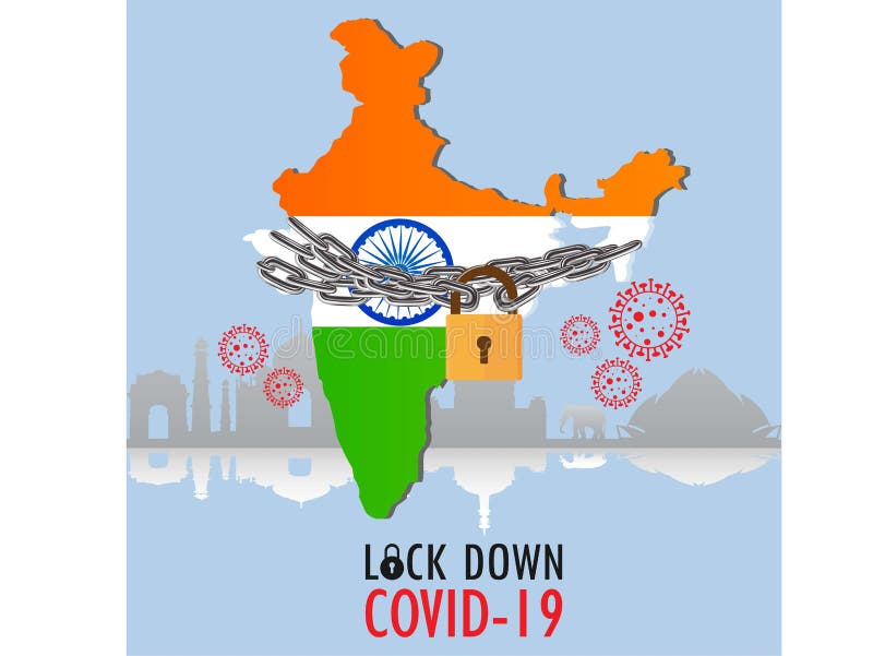 Concept Illustration of India Lockdown Stock Vector - Illustration of ...