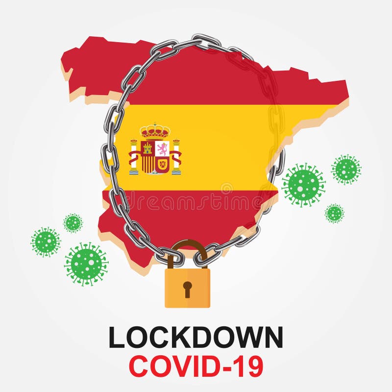 Concept Illustration of Spain Lockdown Stock Vector - Illustration of ...