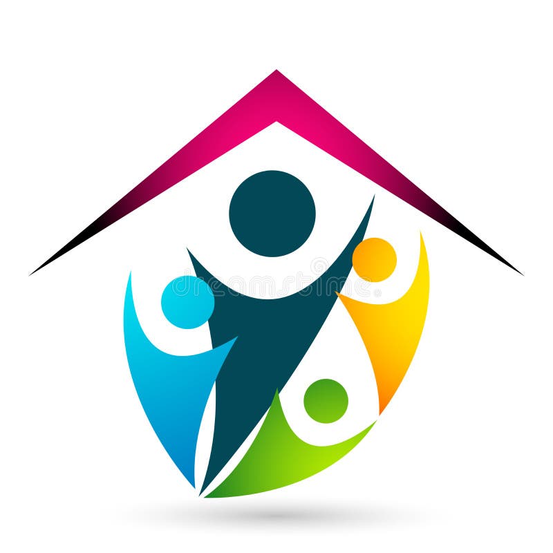 Happy Family Love Union in Home House Logo Parent Kids Parenting ...