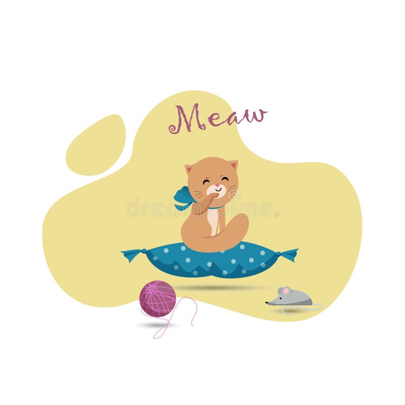 Flat Cartoon Style Illustration. Stock Vector - Illustration of color ...