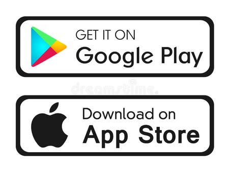 Google Play App Store Icons Buttons Vector Banners for Web Internet ...