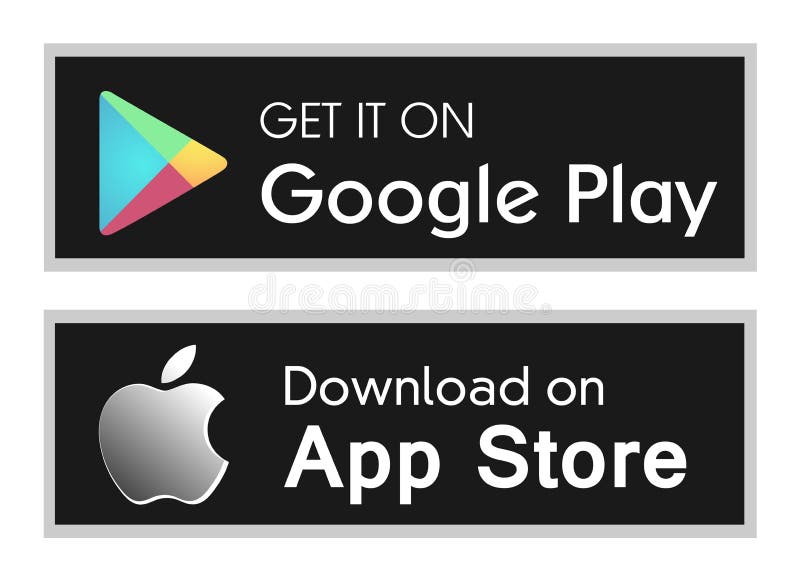 Google Play App Store Icons Buttons Vector Banners for Web Internet ...