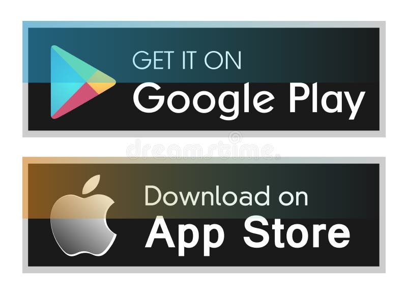 Google Play App Store Icons Buttons Vector Banners for Web Internet ...