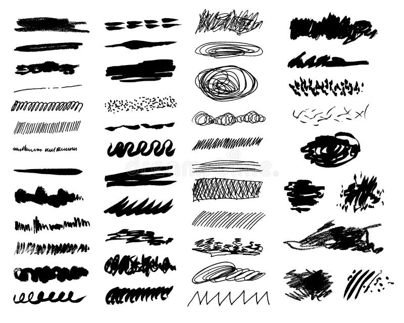 Set of Hand-drawn Pencil Graphic Vector Brushes Stock Vector ...