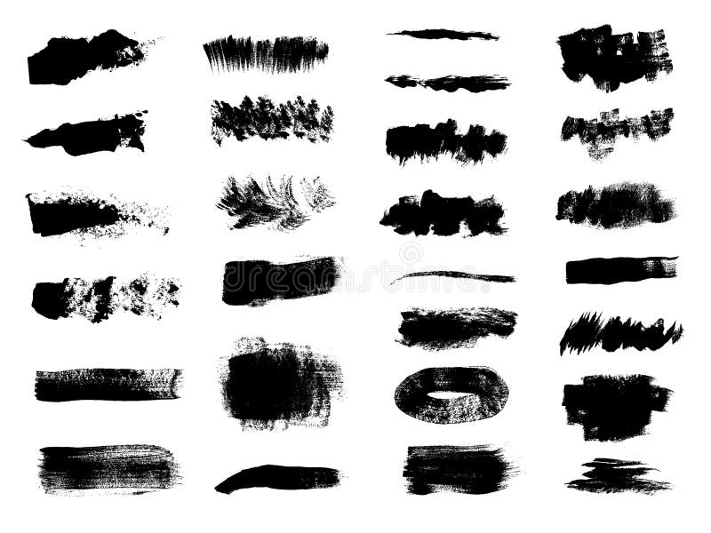 Set of Hand-drawn Acrylic Vector Brushes Stock Vector - Illustration of ...