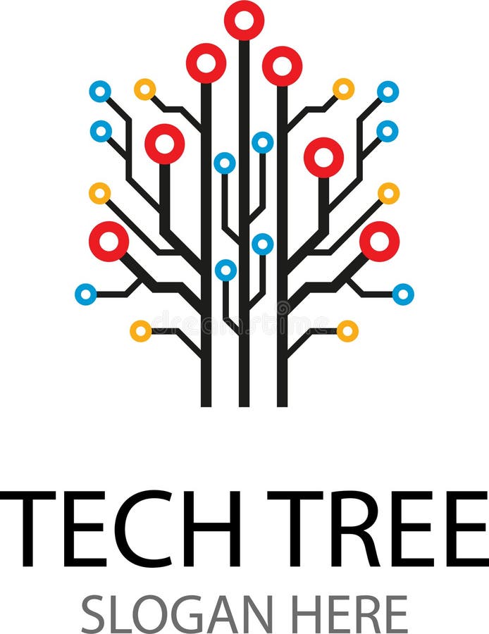 Digital Tree Technology Electric Circuit Logo Vector Design. Abstract ...
