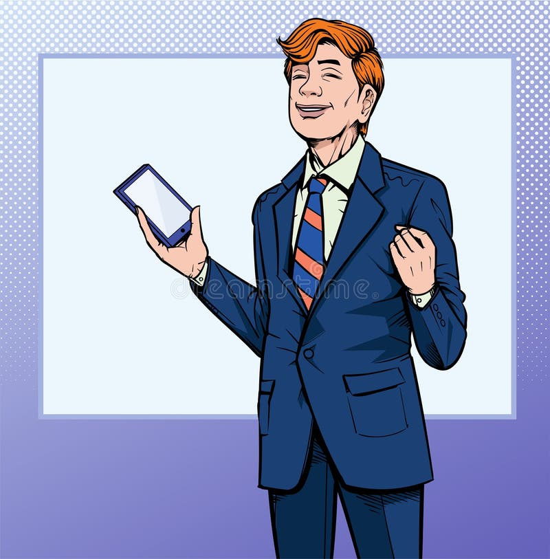 Business Man with Tablet and Mobile Phone Some People are Impressive ...