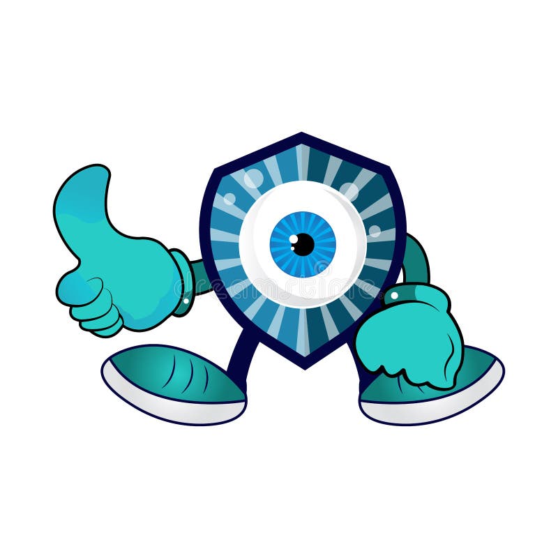 Illustration of an Eye Shield Security Character Mascot Stock Vector ...