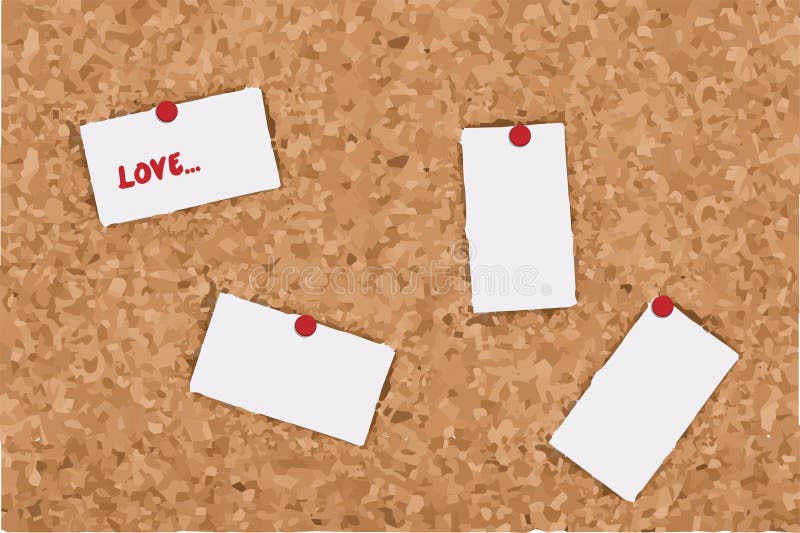 Pinned Board Brown with Messages Box Paper Pin Red Love Stock Image ...
