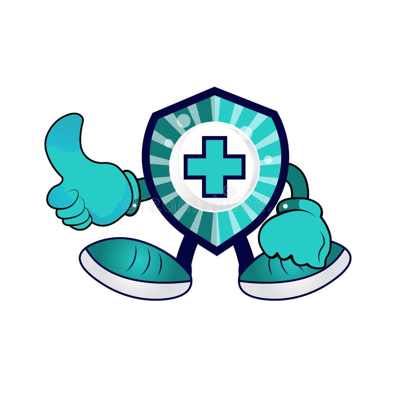 Illustration of an Medic Shield Security Character Mascot Vector Stock ...
