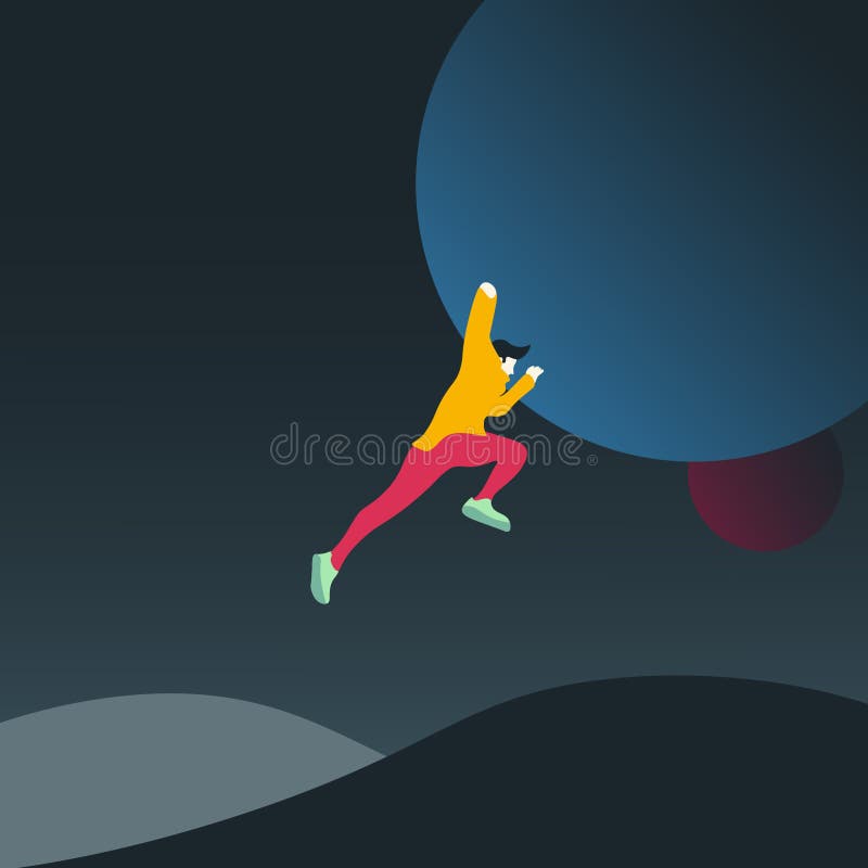 Man Jump on the Space Background Stock Illustration - Illustration of ...