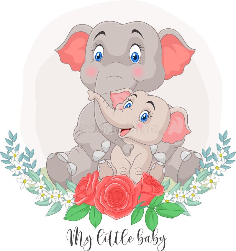 Mother Baby Elephant Stock Illustrations – 1,466 Mother Baby Elephant ...