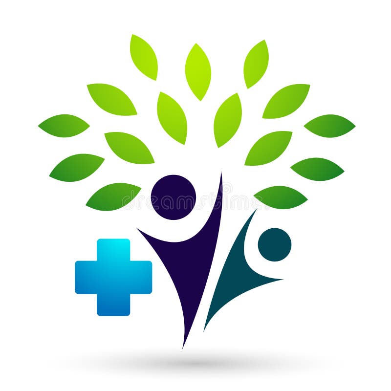 Hand Holding Human Tree Health Care Wellness Medical Logo Icon on White ...