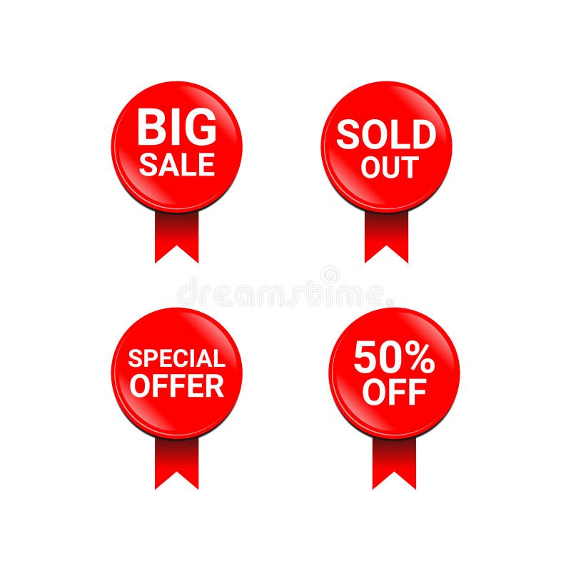 Vector Illustration of Sales Button and Sold Shiny Design Against Stock ...