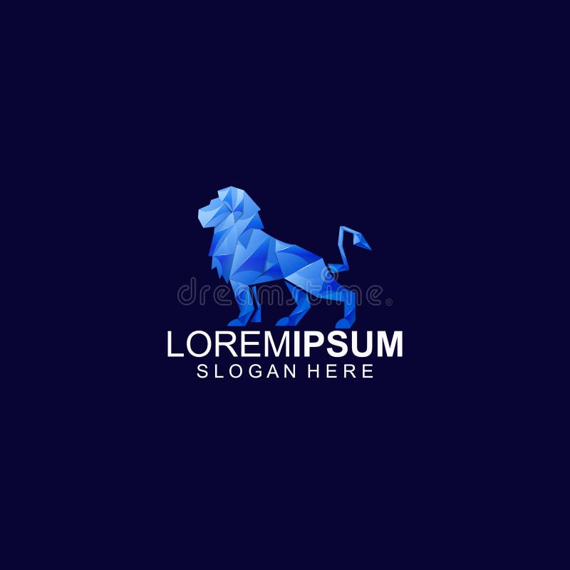 Blue Lion Vector Logo Template Stock Vector - Illustration of icon ...