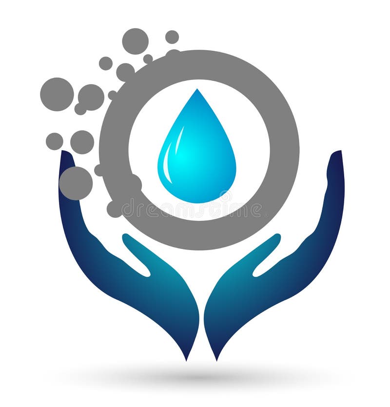 Globe Water Drop Logo Concept of Water Drop with World Save Earth ...
