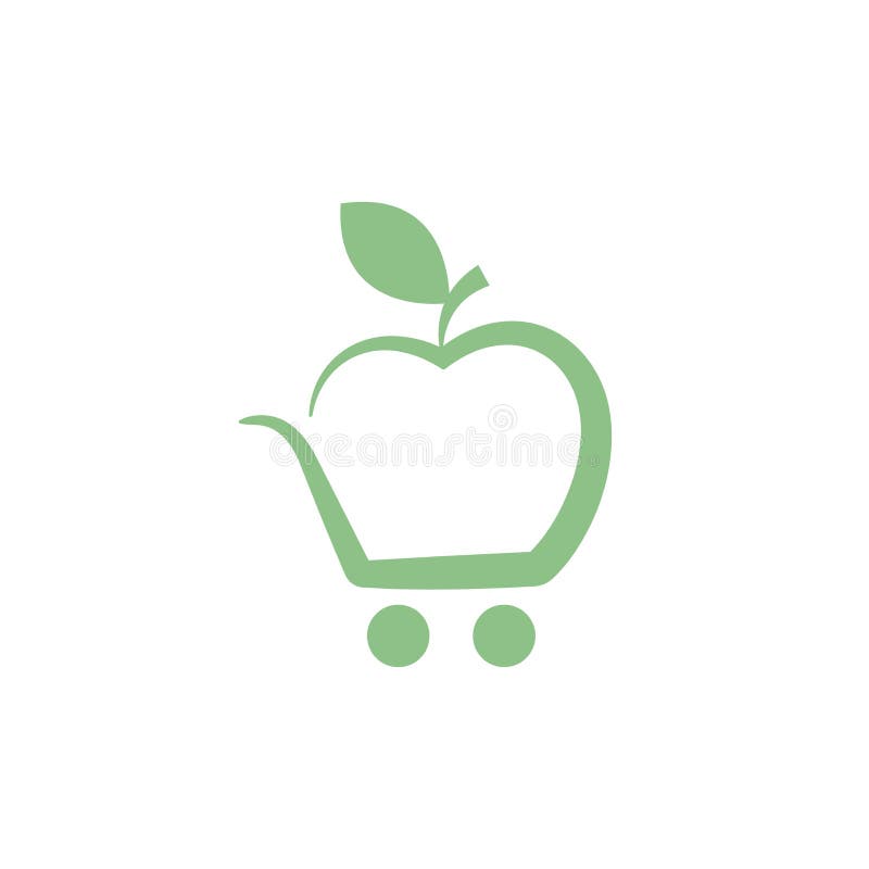 Apple Shopping Cart Vector Logo. Stock Vector - Illustration of cart ...