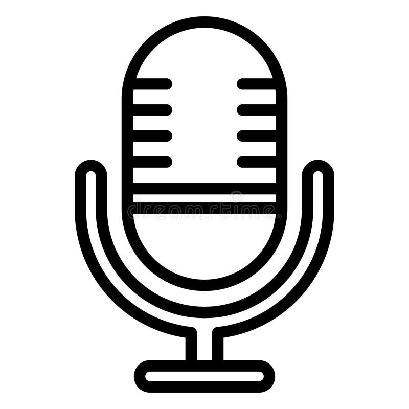 Electronic Mic, Input Device Line Style Vector Icon Which Can Easily ...