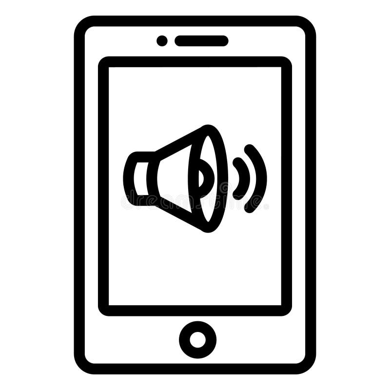 Audio, Mobile Volume Line Style Vector Icon Which Can Easily Modify or ...