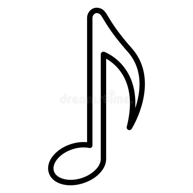 Eighth Note, Music Line Style Vector Icon Which Can Easily Modify or ...