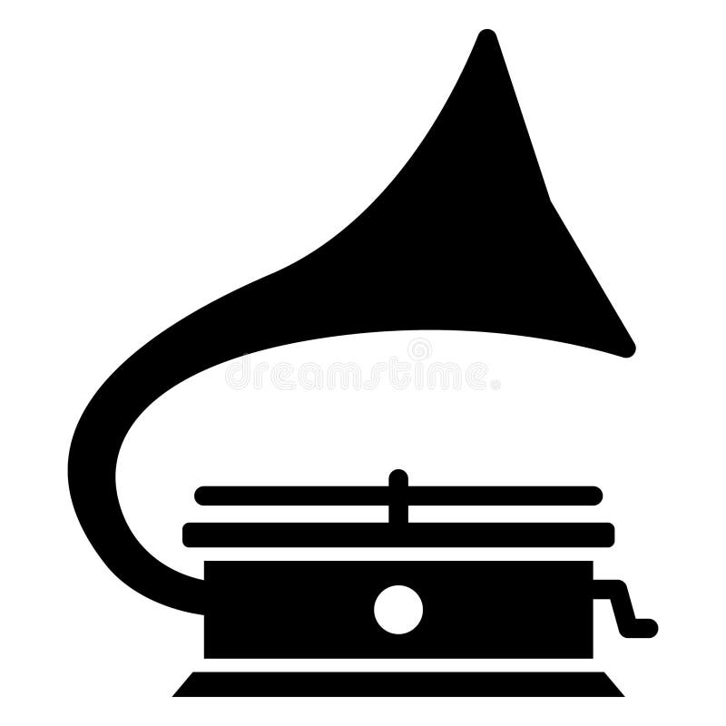 Gramophone, Music Player Line Style Vector Icon Which Can Easily Modify or Edit Stock Vector ...