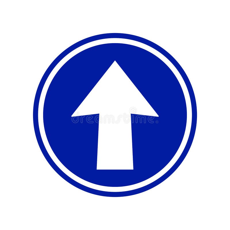 Direction Blue Arrow Street Sign Vector Icon. Keep Left Sign Icon Stock ...