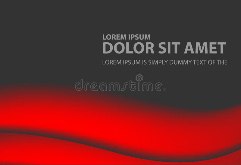 Red Vector Template Abstract Background with Curves Lines for Flyer ...