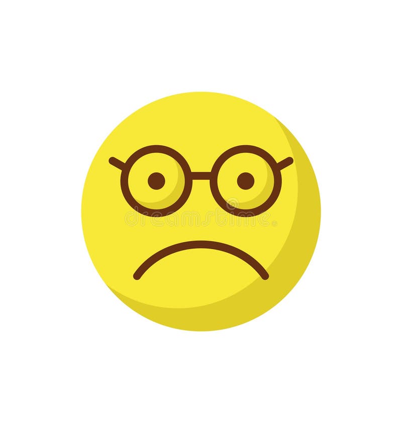 Glasses Face, Stare Emoticon Color Vector Icon Which Can Edit Easily ...
