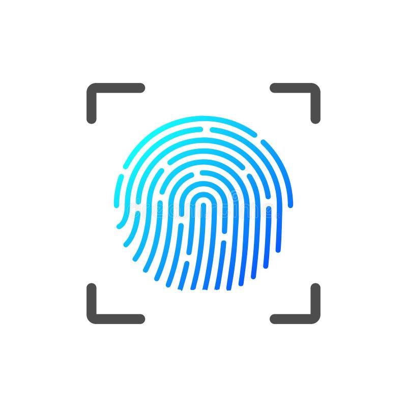 Circle Unique Fingerprint Icon Design for App Stock Vector ...