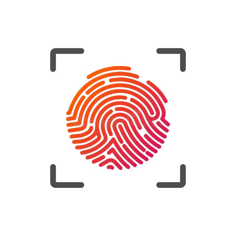 Circle Unique Fingerprint Icon Design for App Stock Vector ...