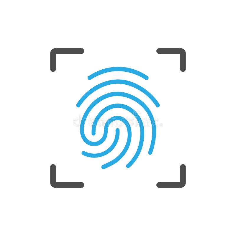 Set Of Circle Fingerprint Icons Design For App. Finger Print Flat Scan ...