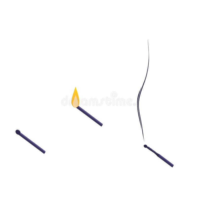 Matches. Burning Match. Vector Illustration Stock Vector - Illustration ...