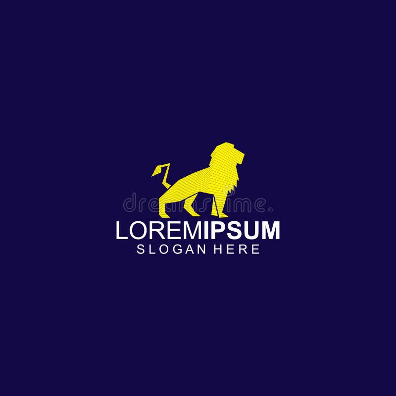 Yellow Lion Animal Vector Logo Template Stock Illustration ...