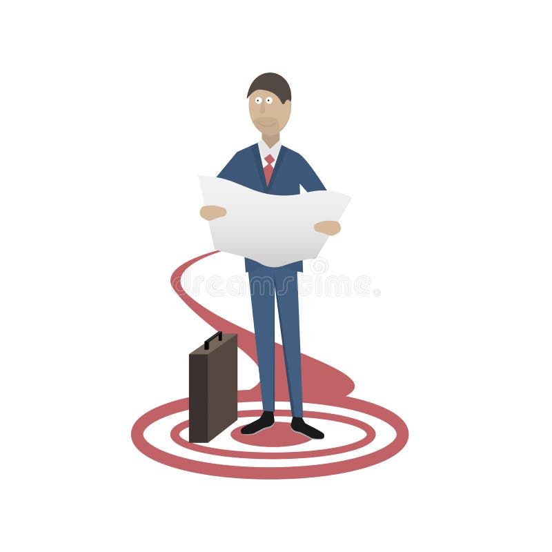 The Man with the Map. Location. Vector Illustration Stock Vector ...