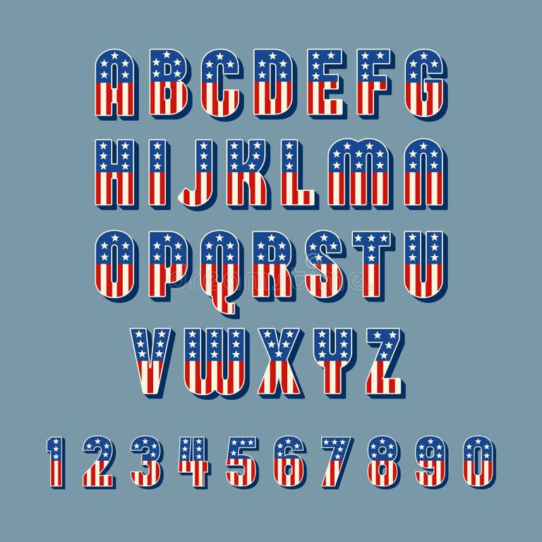 American Flag Font Stock Illustrations – 19,850 American Flag Font ...