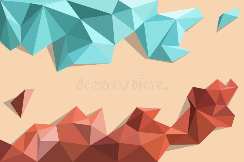 Low Poly Background Vector,blue and Dark Brown Color Pattern Vector ...