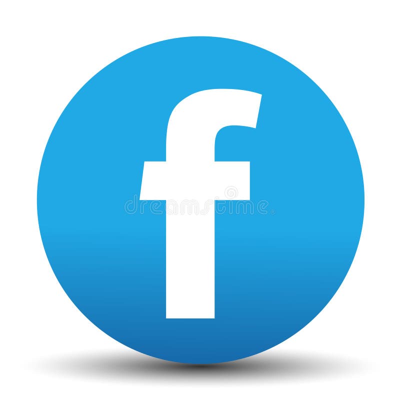 Facebook Circle Icon Logo Vector Button Design Isolated White. May 25 ...