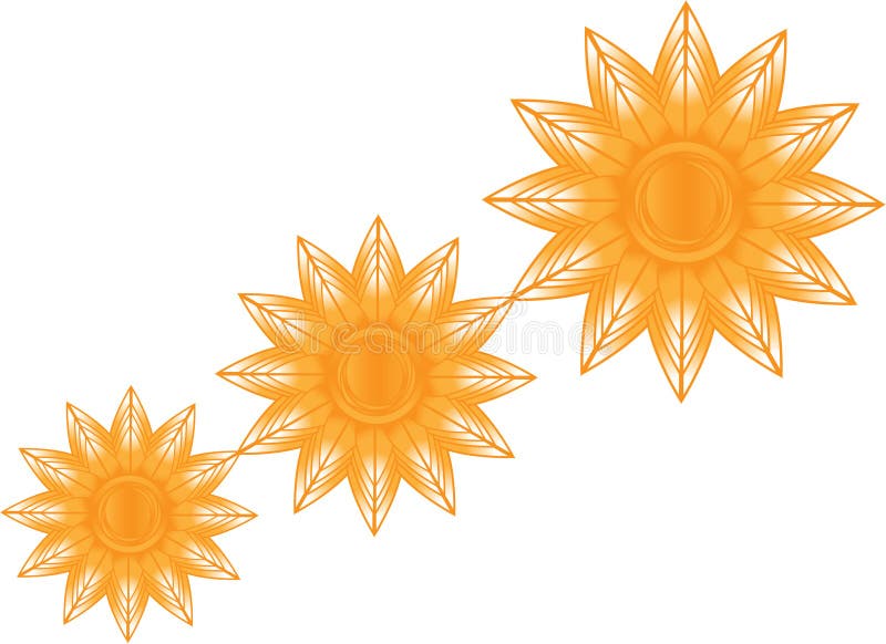 Golden Flower Illustration Vector for Special Moment Stock Illustration ...